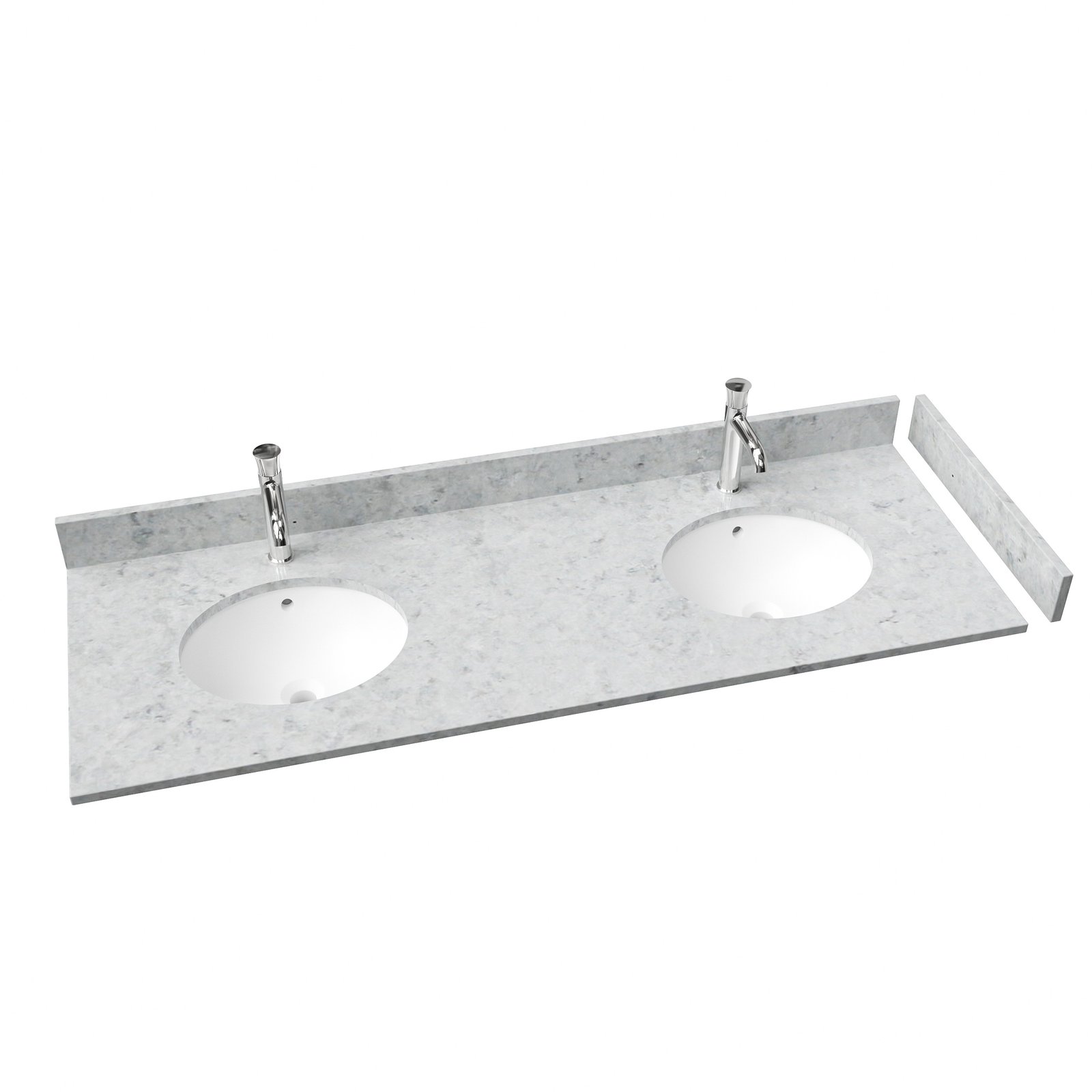 60" Carrara Style Solid Surface Double Sink Bathroom Vanity Countertop ...