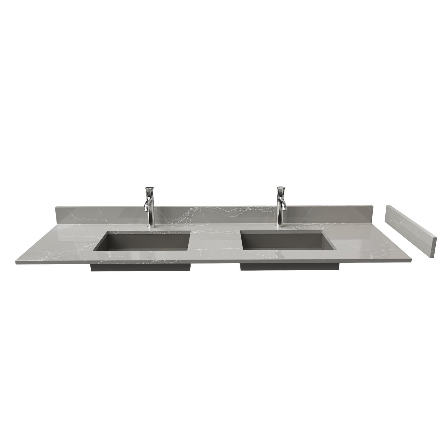 72 Inch Marble Effect Double Sink Vanity Top | Hotel Solid Surface ...